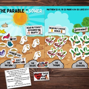 Jesus Parables Mega Bundle: 20 Parables Kids Bible Printable Bundles W ...