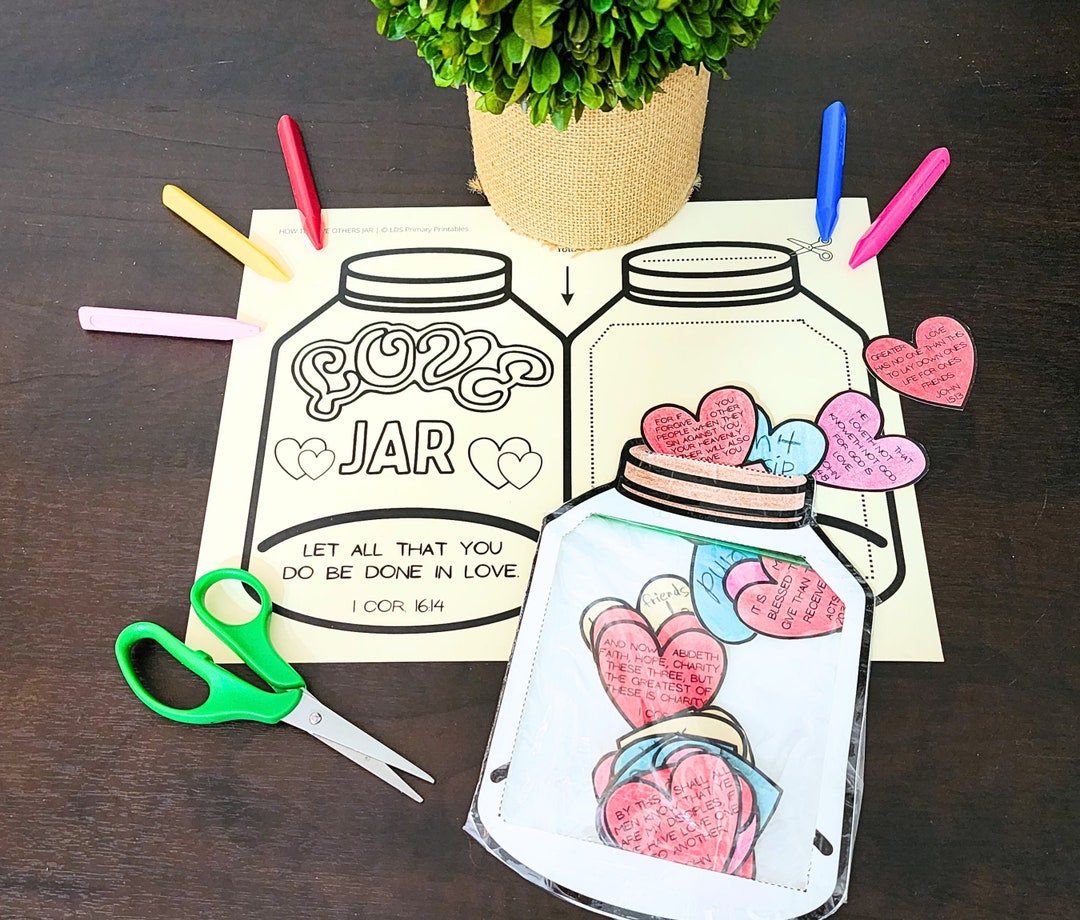Love Jar Scriptures Kids Bible Coloring Love Lesson Printable 1 Cor 16: ...