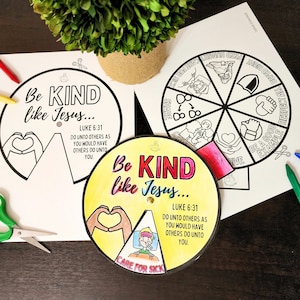 Kindness (luke 6:31 Do Unto Others) Coloring Spinner Wheel Craft & Pgs ...
