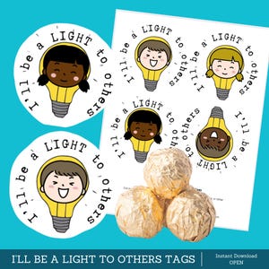I'll Be a Light to Others Handout Tags, LDS Come Follow Me, Primary ...