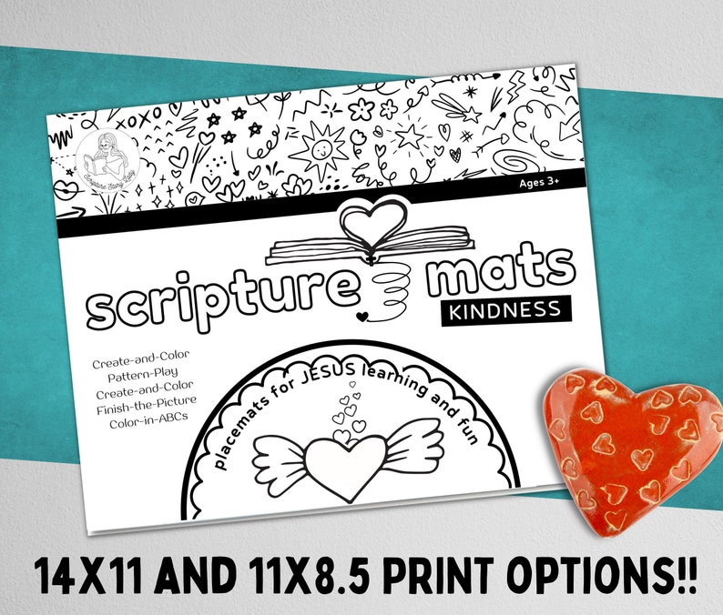 Kindness 8 Scripture Activity Place Mats Kindness Bible Lesson ...