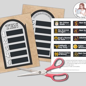 Ten Commandments Tablets Moses Exodus Memory Game Printable, Bible ...