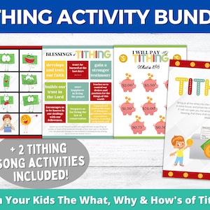 Tithing Kids Activity Bundle: Folder Game, Coloring, Tithing Song ...