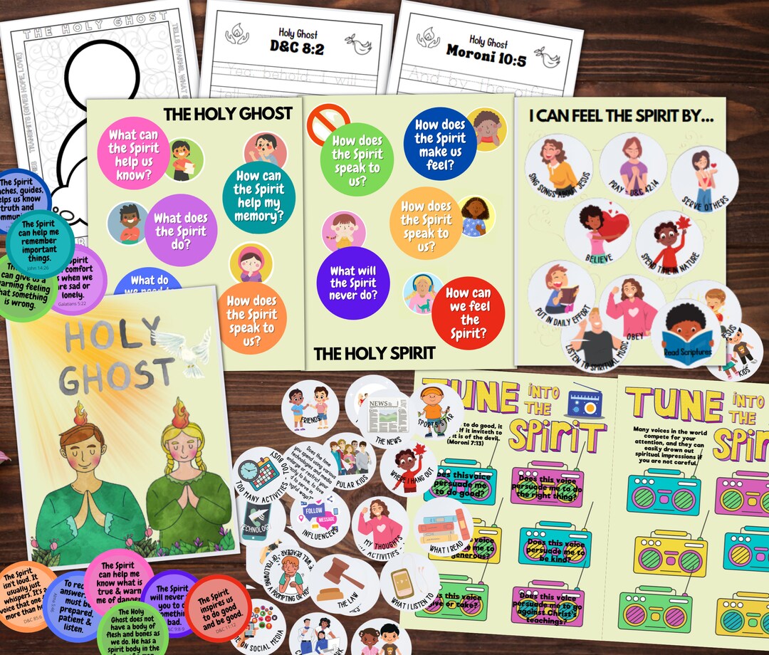 Holy Ghost Activity Bundle: Folder Games, Scripture Tracing, Coloring ...