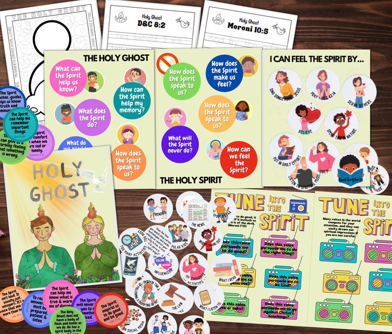 Holy Ghost Activity Bundle: Folder Games, Scripture Tracing, Coloring ...