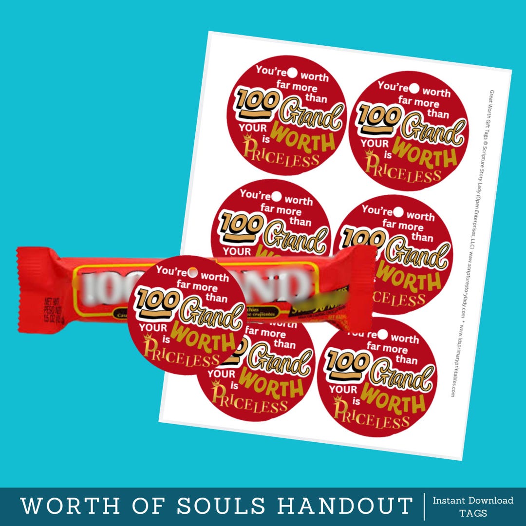 Worth of Souls Handout Tags, LDS Come Follow Me, Primary Children ...