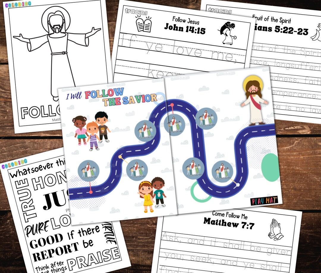 Following Jesus Activity Bundle | Kids Bible Printable Folder Game ...