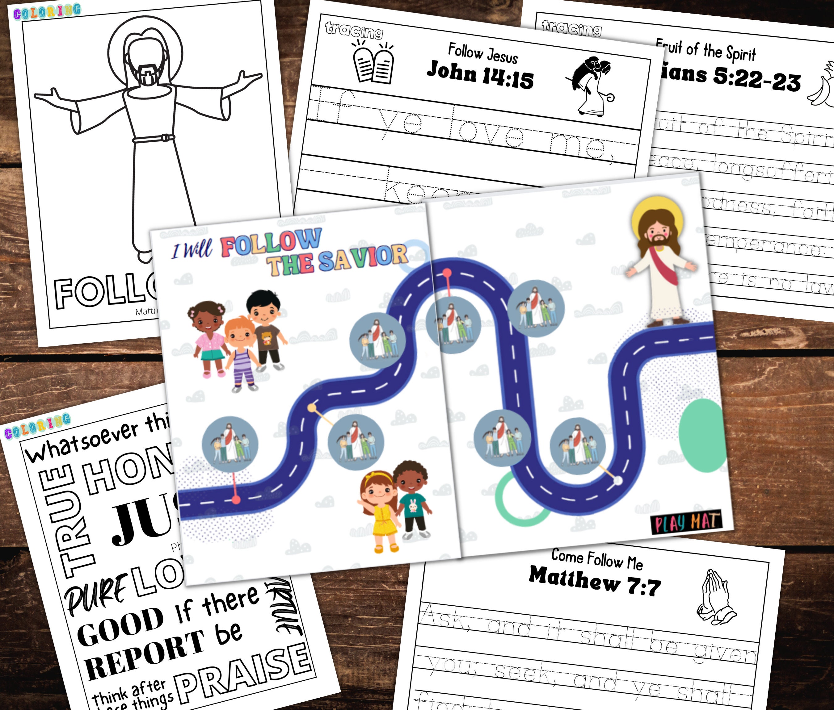 Following Jesus Activity Bundle | Kids Bible Printable Folder Game ...