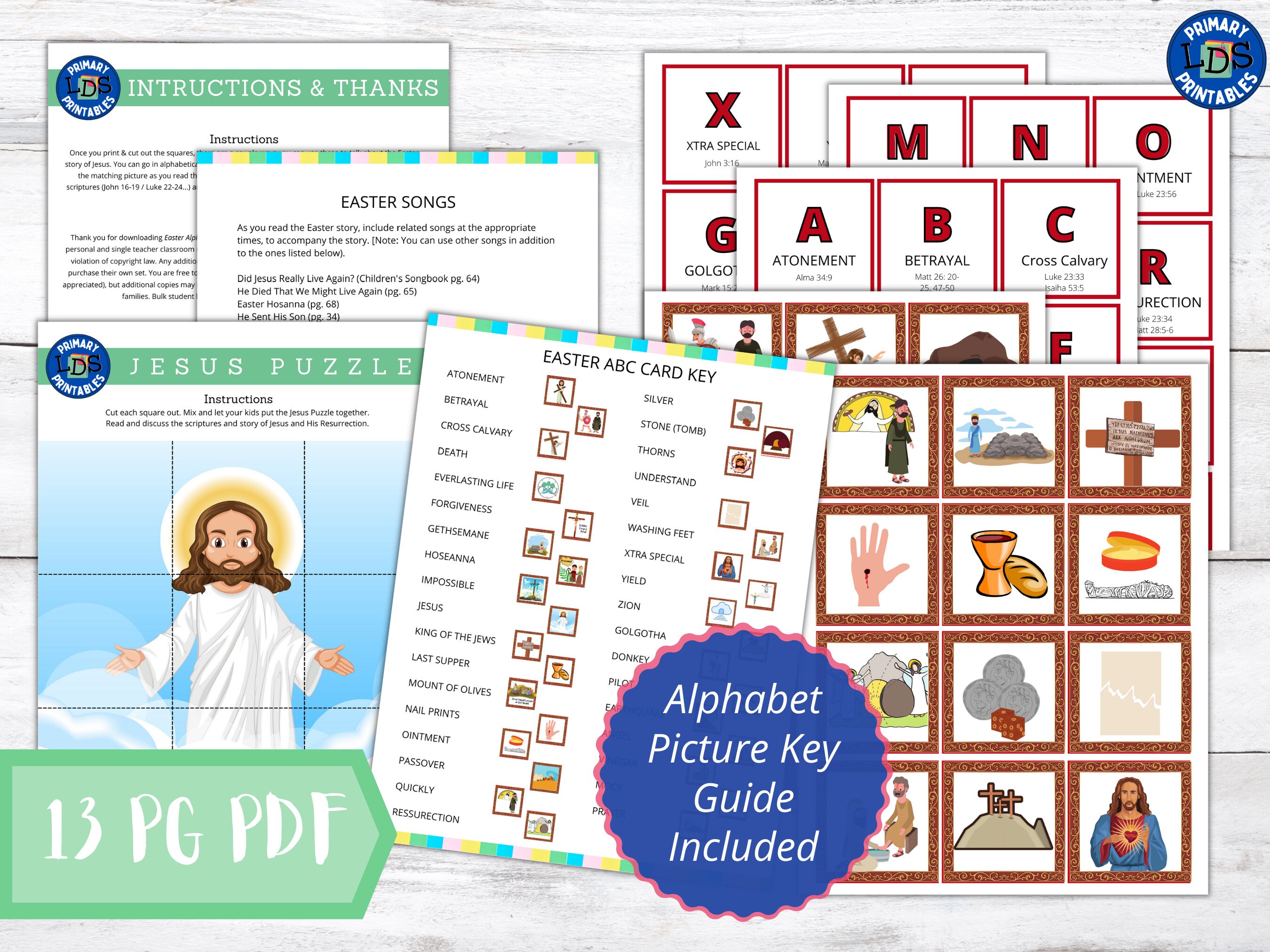 Easter Story Alphabet Game Jesus Resurrection Matching and - Etsy