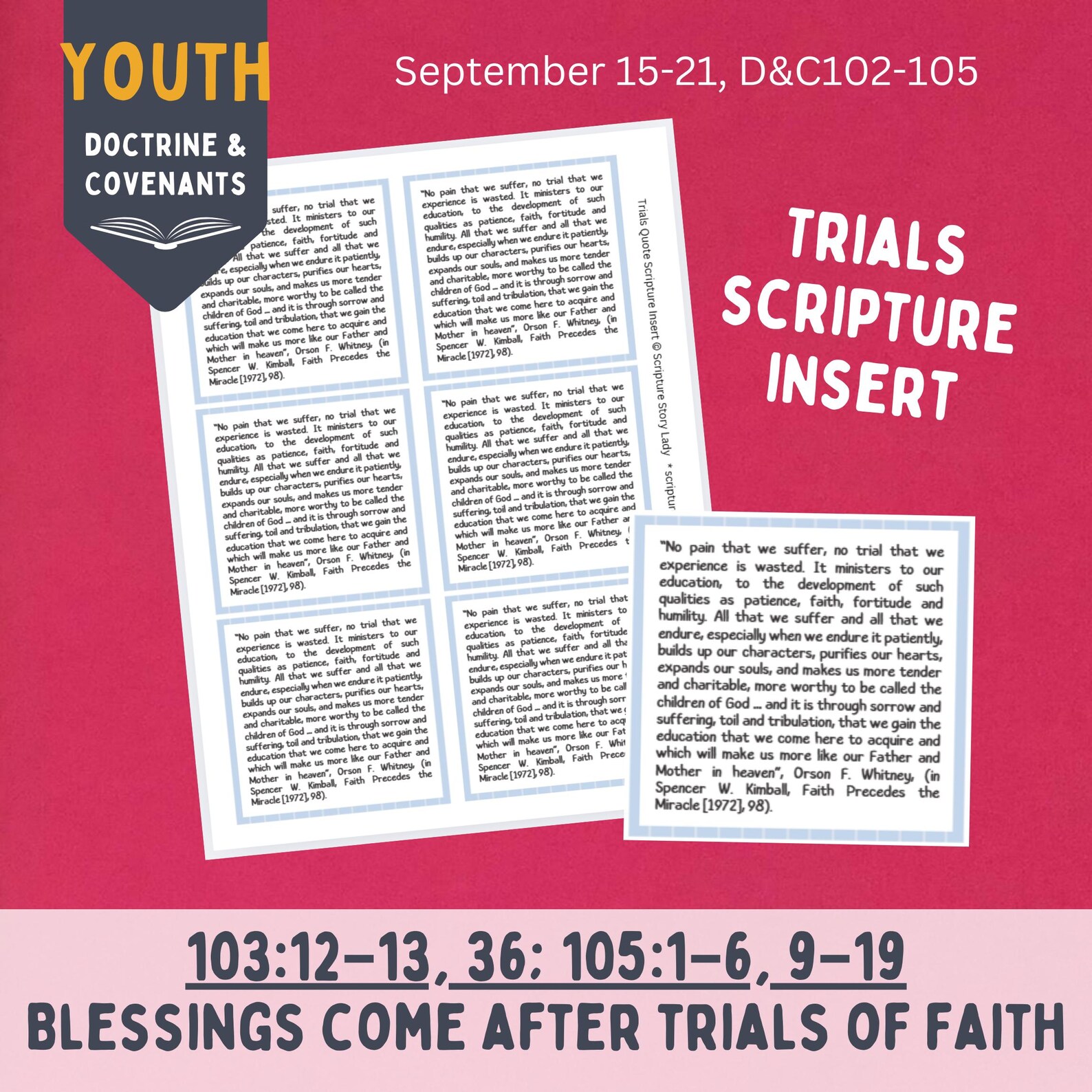 Youth September Monthly Come Follow Me 2025 Bundle, LDS Youth YM YW ...