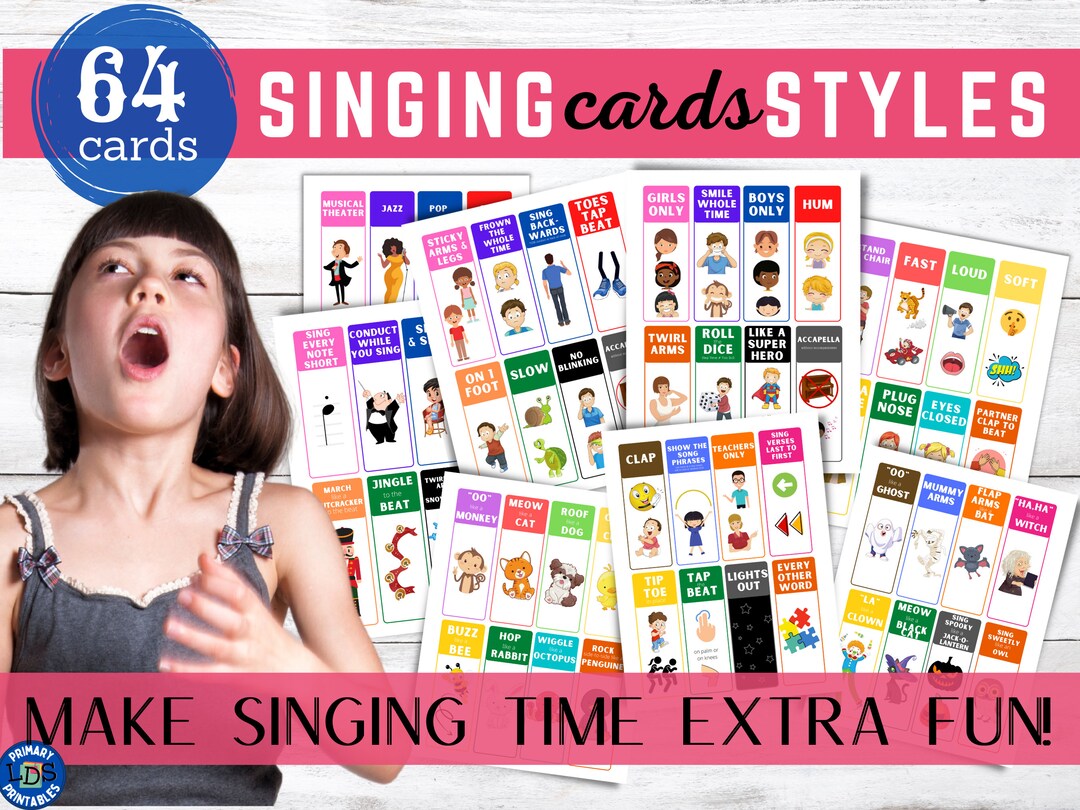 Ways to Sing Singing Style Cards primary Singing Time - Etsy