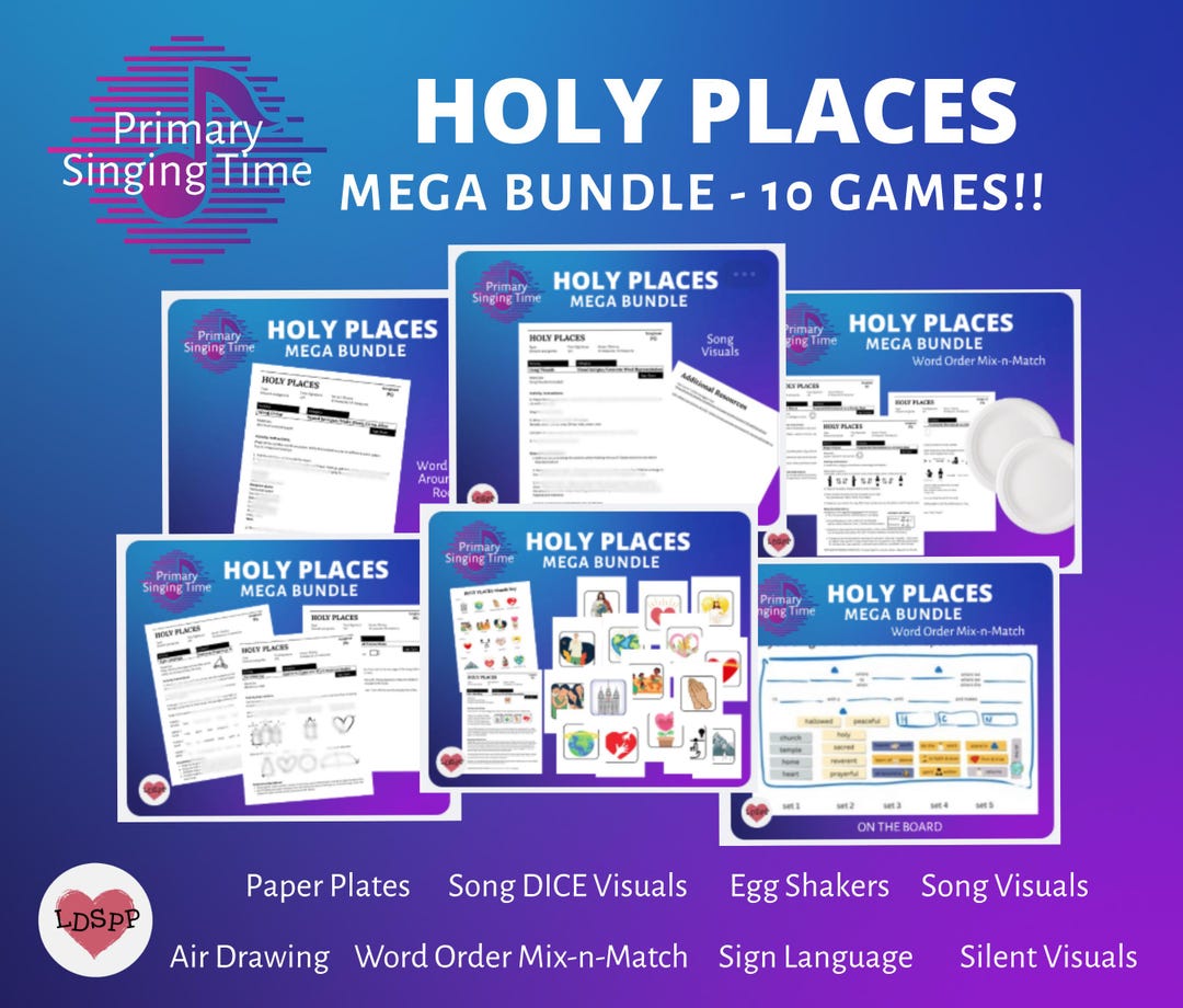 Holy Places Primary Singing Time Bundle: LDS Hymn Primary Song Mega ...