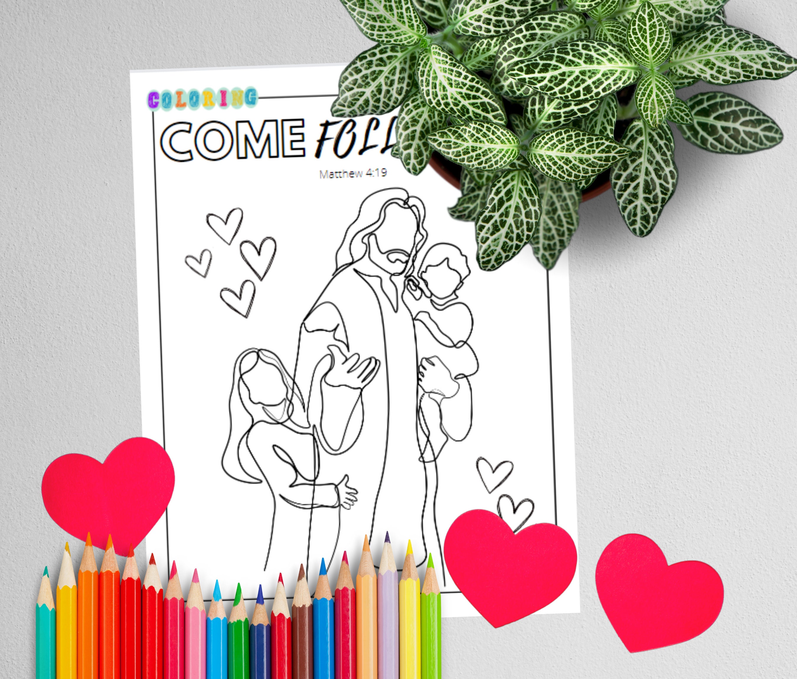 Christian Valentine's Kids Activity Coloring Pages God - Etsy