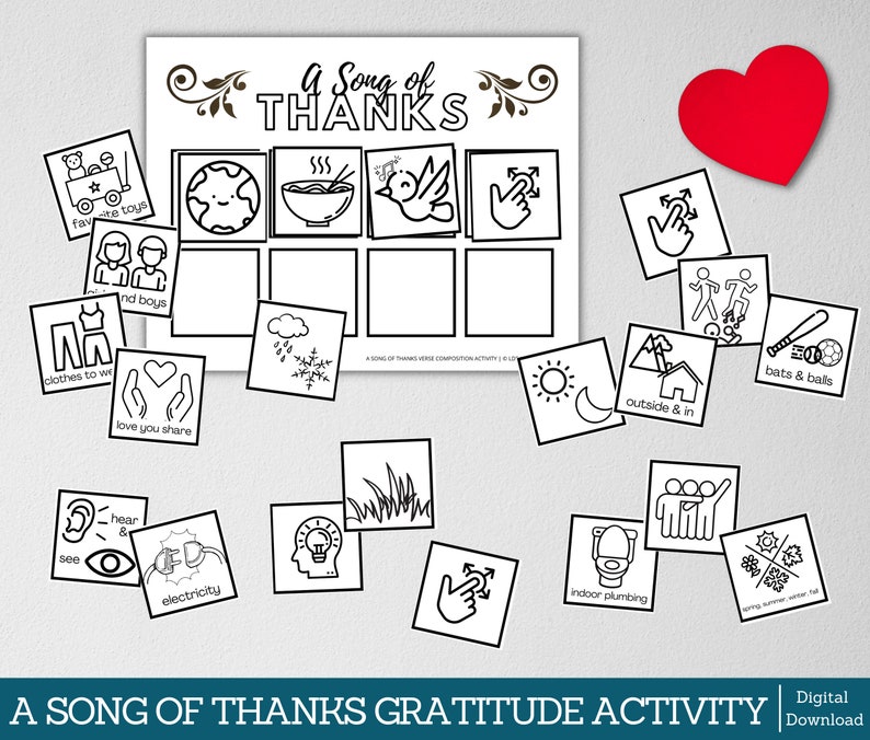 A Song of Thanks Kids Gratitude Thanksgiving Craft Instant - Etsy