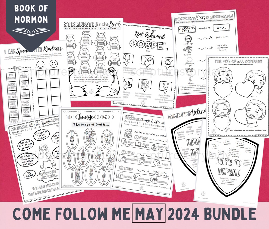 Come Follow Me 2024 Book of Mormon MAY Bundle, Mosiah 4-24, LDS Home ...