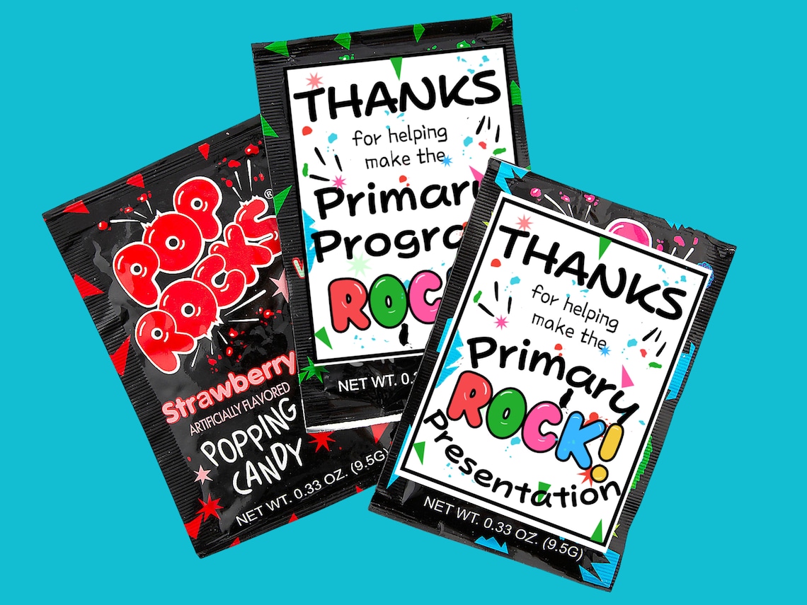 Pop Rocks Gift Tag: Thanks for Helping Make the Primary - Etsy