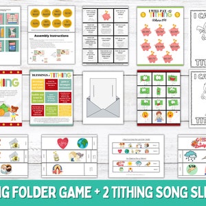 Tithing Kids Activity Bundle: Folder Game, Coloring, Tithing Song ...