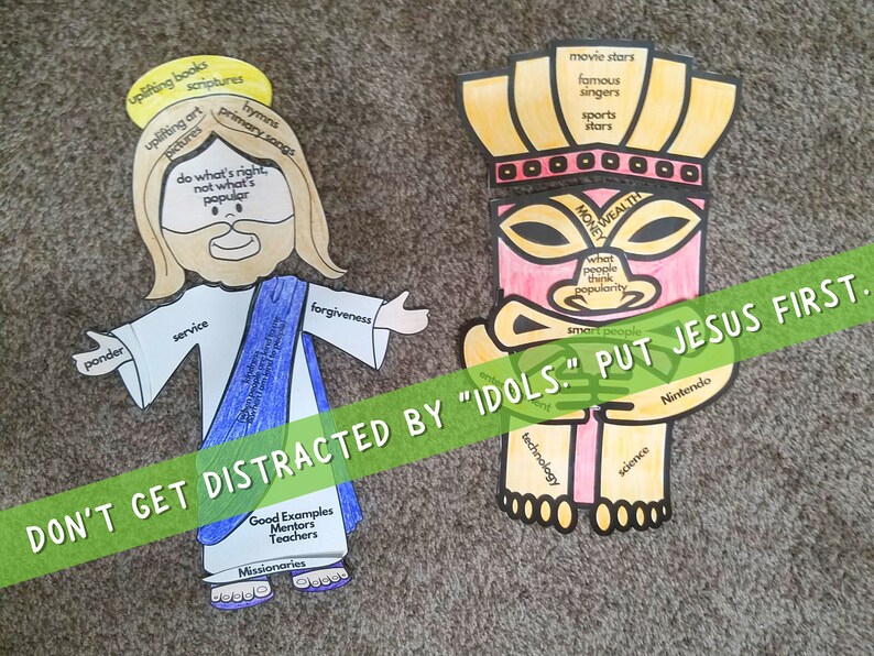 Follow Jesus or Idols Craft Coloring Puzzles for Kids (come Follow Me ...