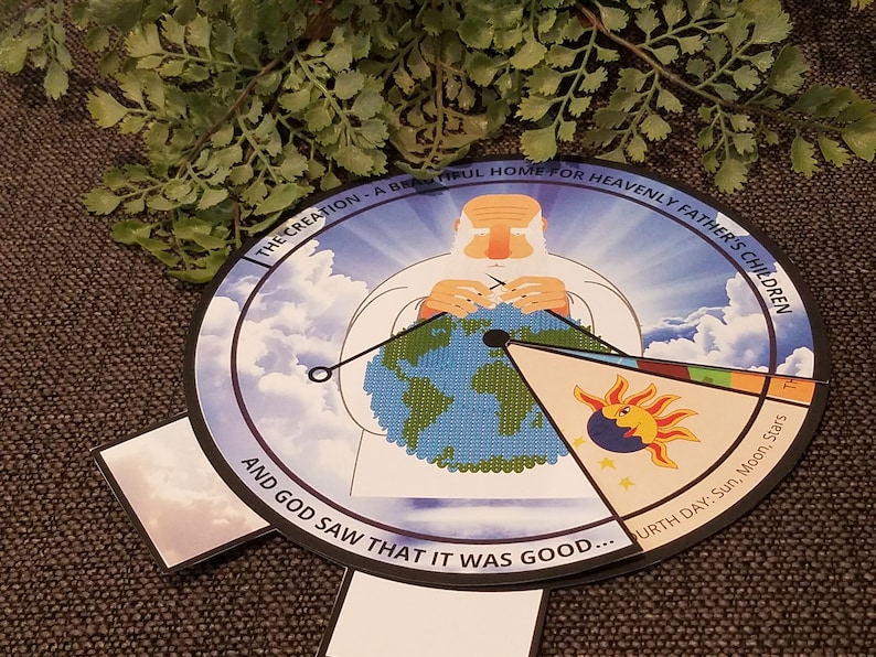 THE CREATION Genesis Scripture Story Wheels Color B&W Kid Bible Craft ...