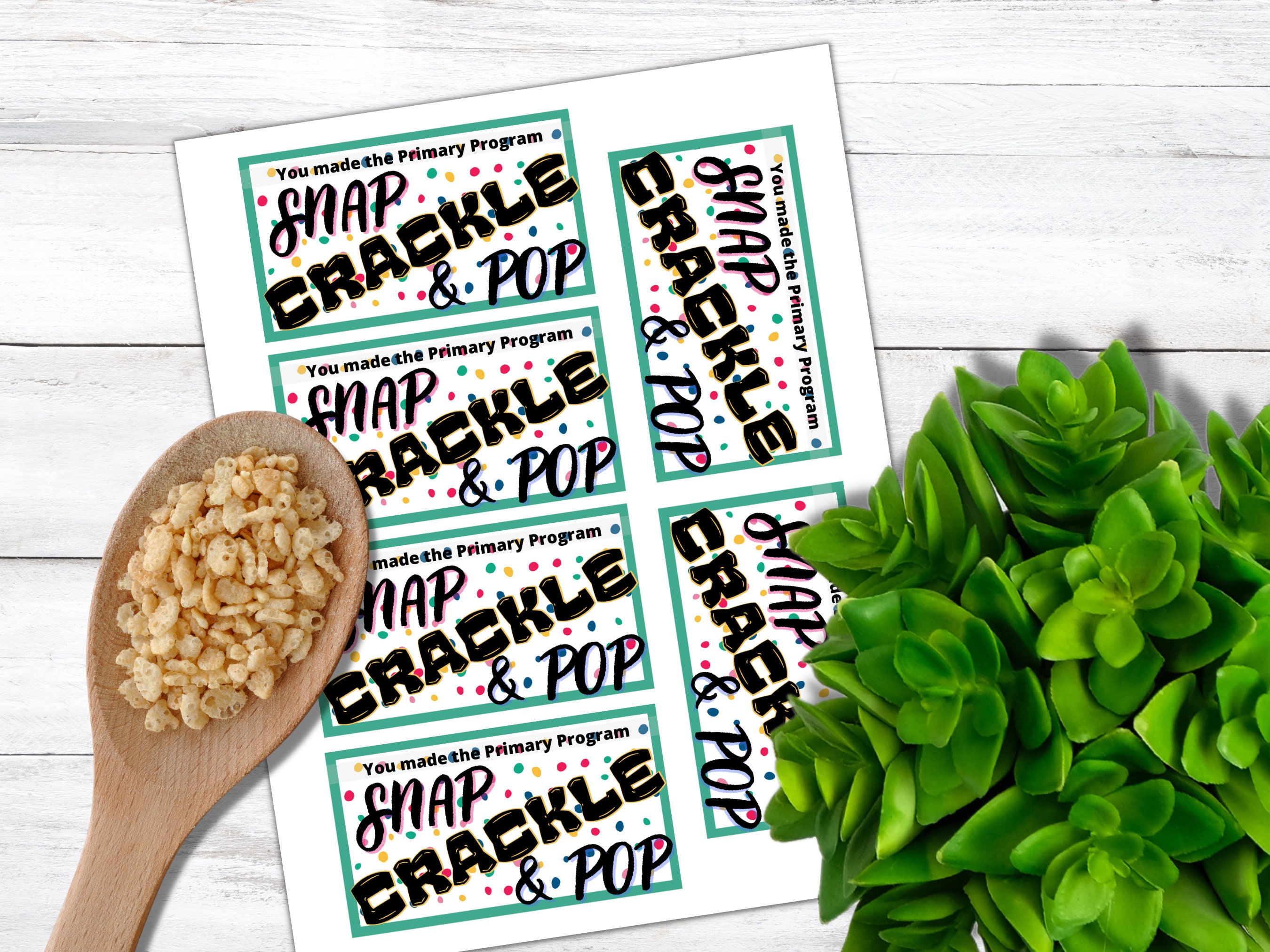 Primary Program Rice Crispy Gift Tags | Primary Singing Time | LDS Gift ...