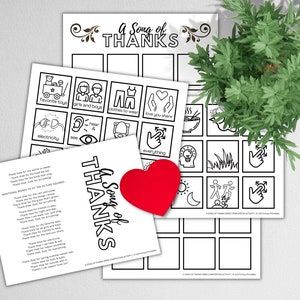 A Song of Thanks Kids Gratitude Thanksgiving Craft | Instant Download ...