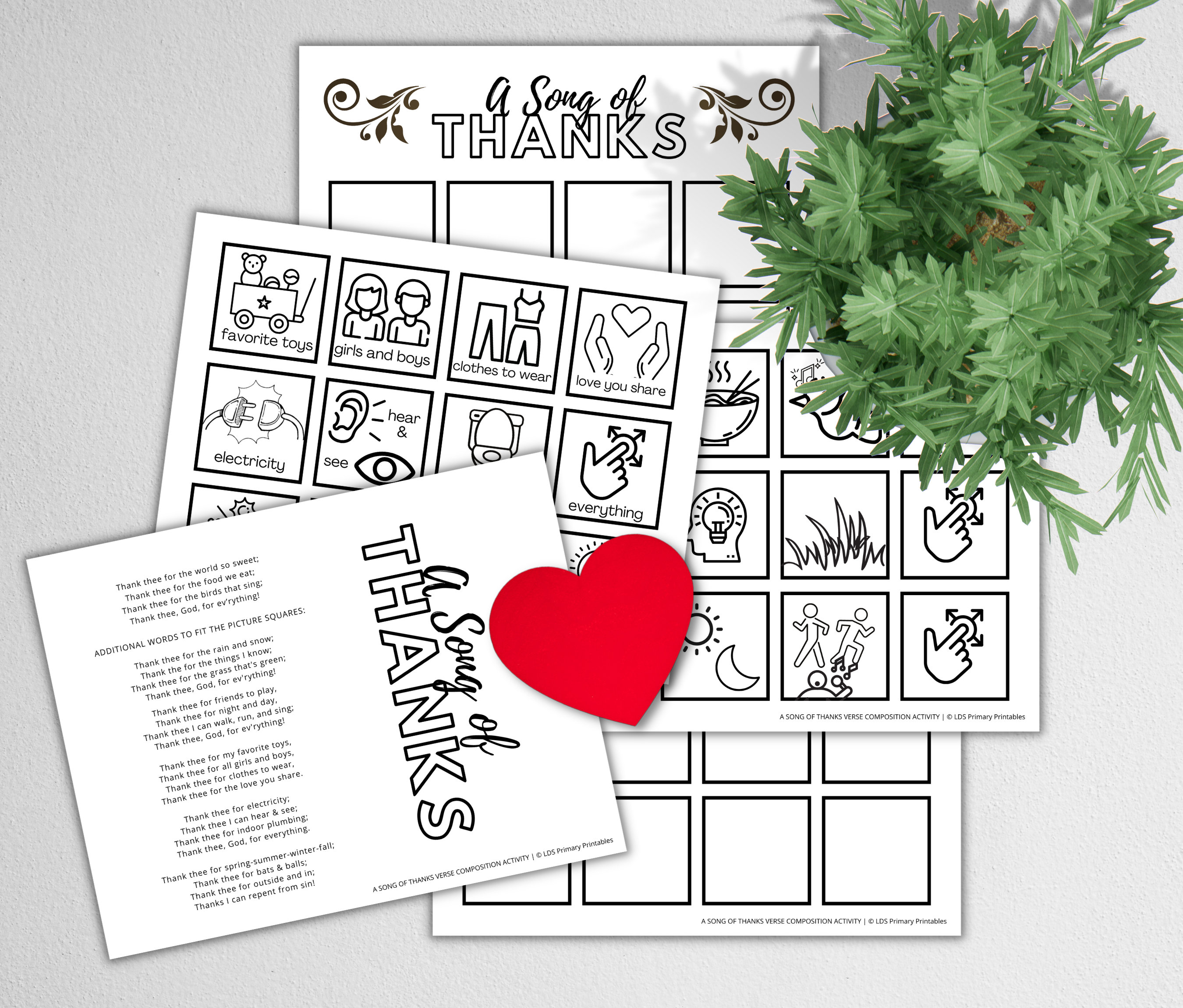 A Song of Thanks Kids Gratitude Thanksgiving Craft Instant Download ...