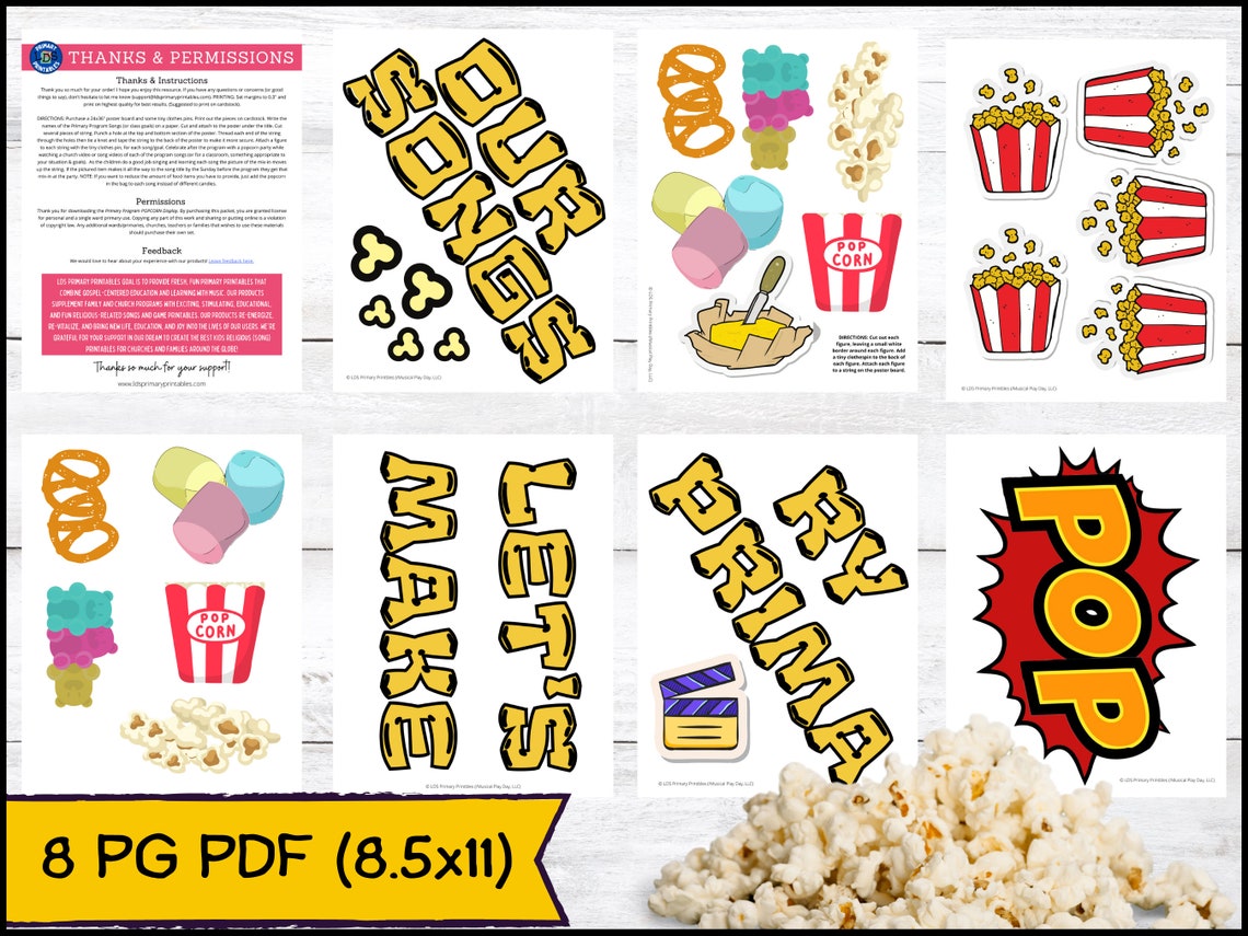 Primary Program POPCORN Poster Bulletin Board Display - Etsy