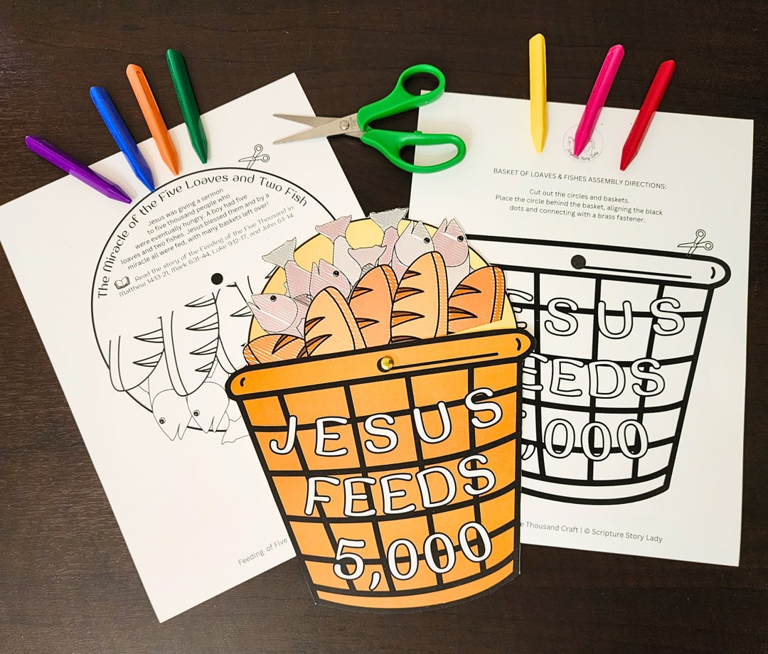 Jesus Feeds the 5000 Miracle of Loaves and Fishes Kids Bible Craft ...