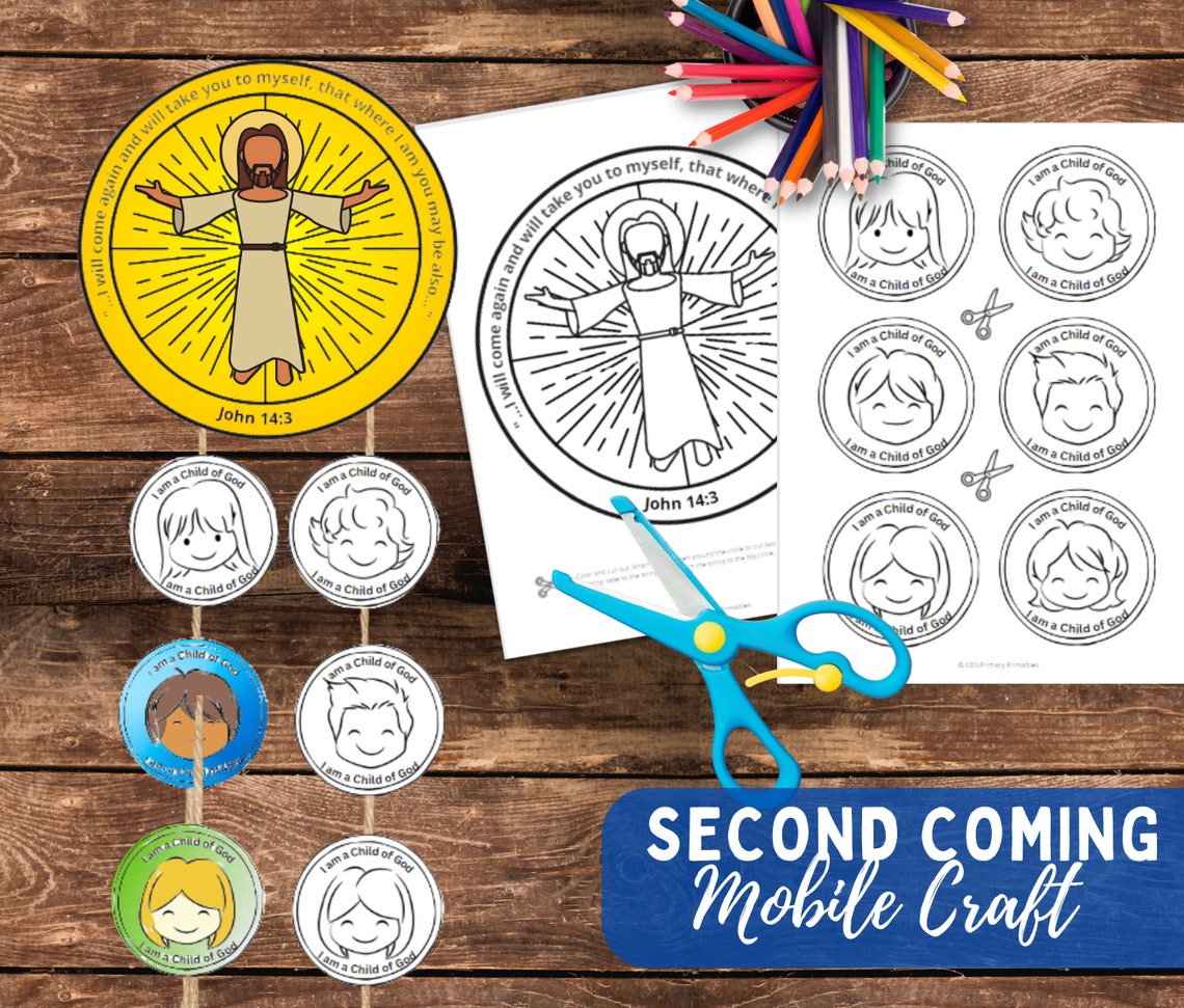 Jesus Second Coming Mobile & Card Match Kids Bible Craft Printable Kids ...