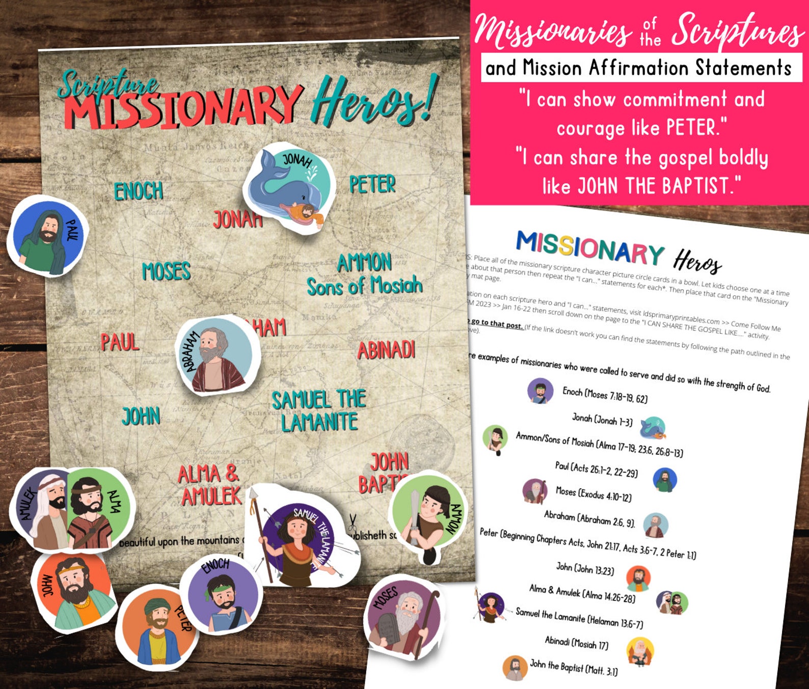 Missionary Activity Bundle: Folder Game, Scripture Trace & Coloring ...