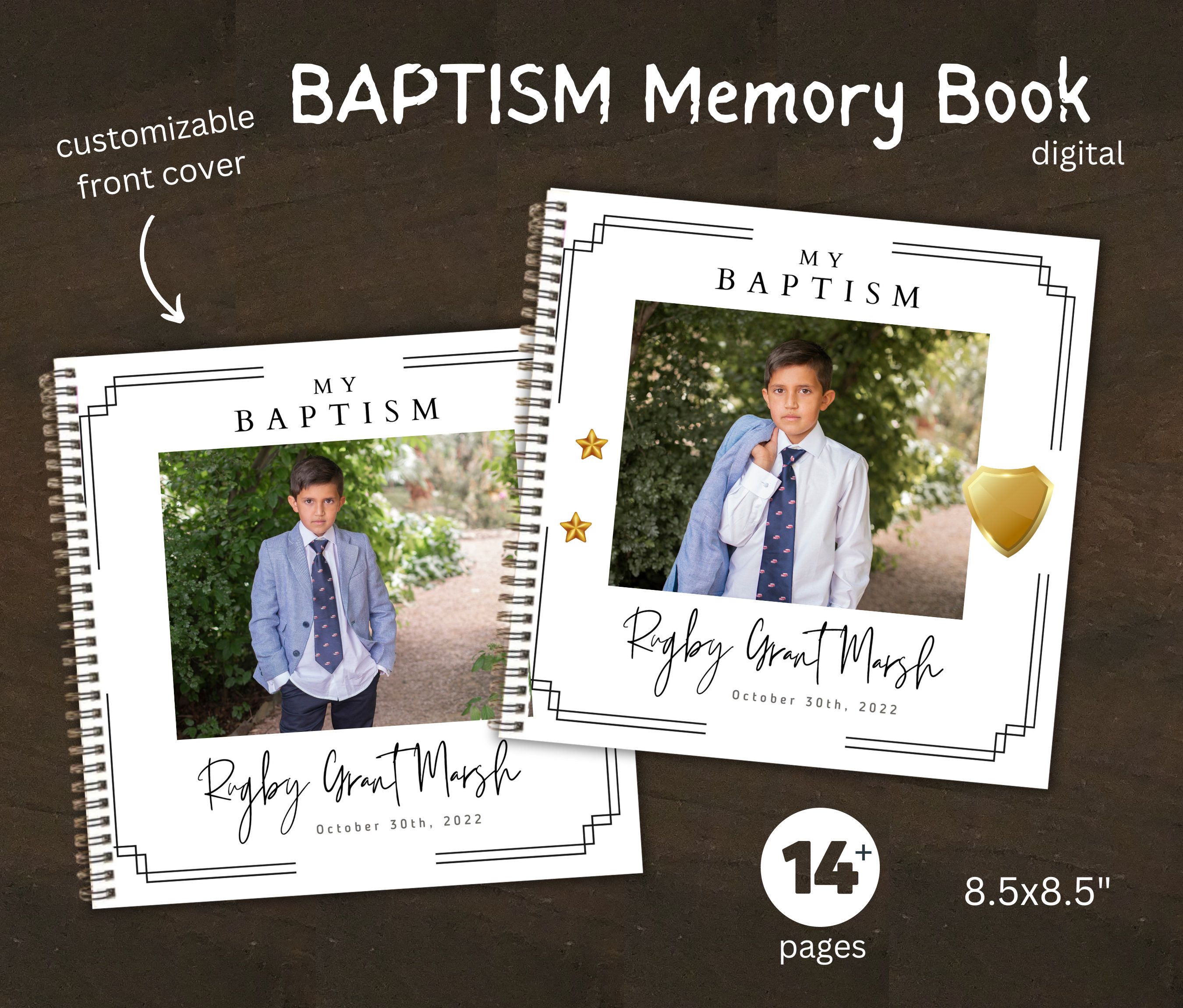 Baptism Memory Book LDS Boys | Customizable Cover | LDS Baptism Journal ...