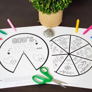God's Love Coloring Spinner Wheel Craft & Coloring Pg - Kids Bible ...