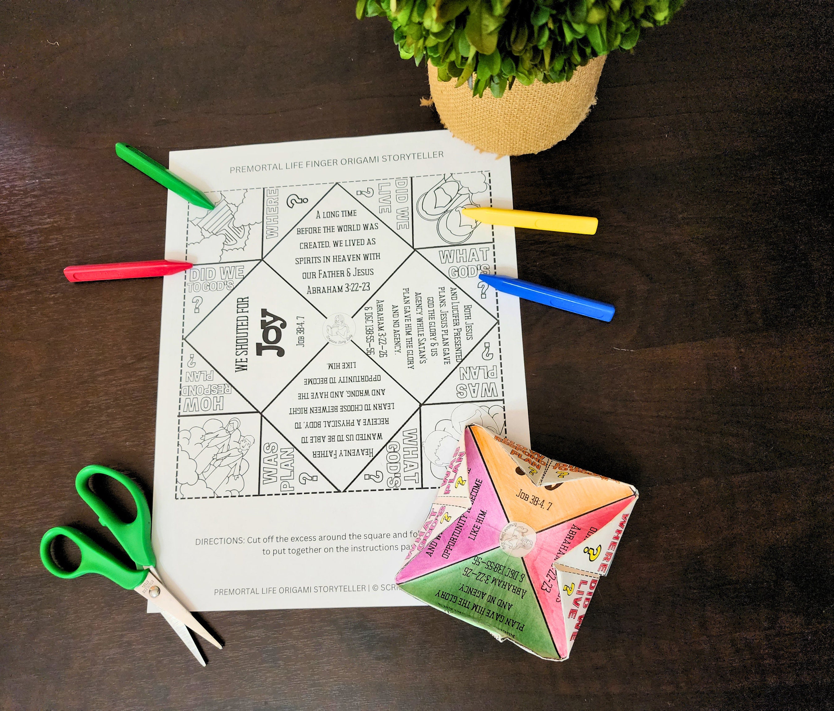 Plan of Salvation, Pre-mortality Pre-earth Life Finger Origami and ...