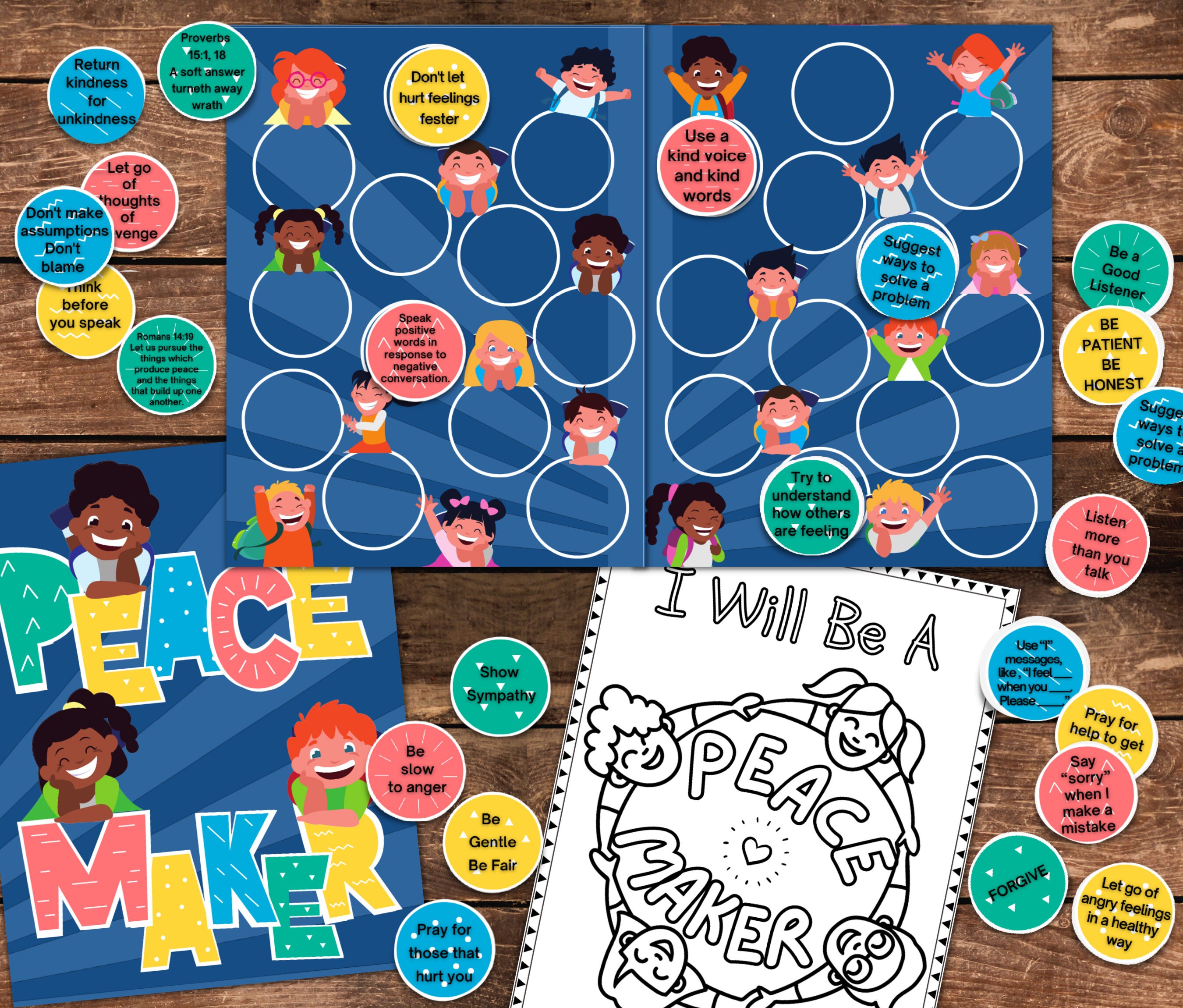 Ways to Be A Peace Maker Game Beatitudes Sermon on Mount Kids Bible ...