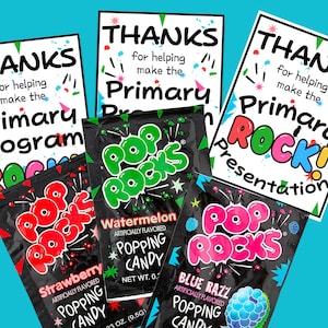 Pop Rocks Gift Tag: Thanks for Helping Make the Primary - Etsy