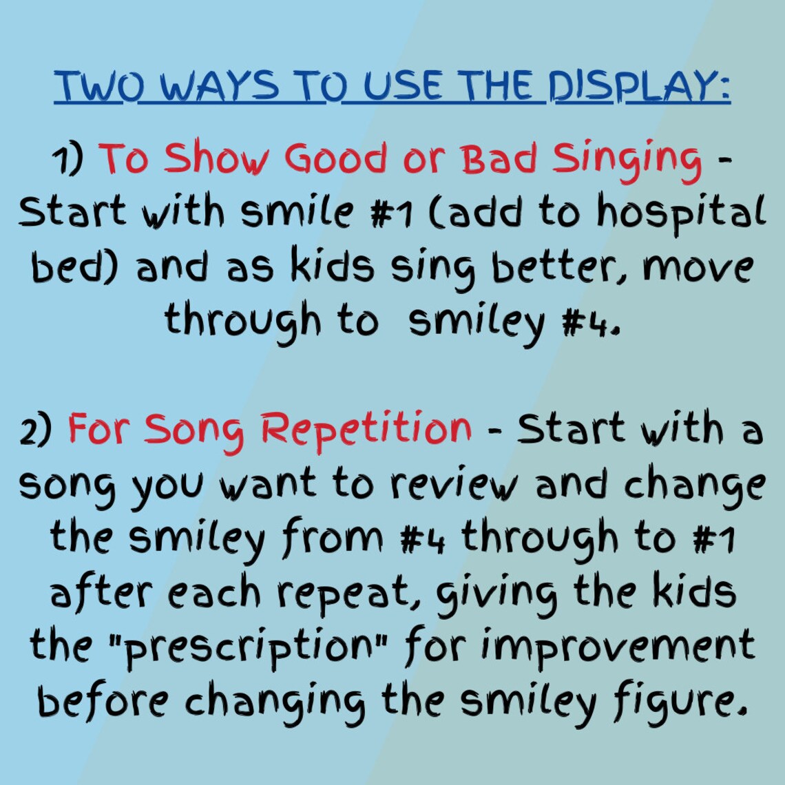 Primary Singing Time SONG HOSPITAL Display: Make the Sick Songs Well ...
