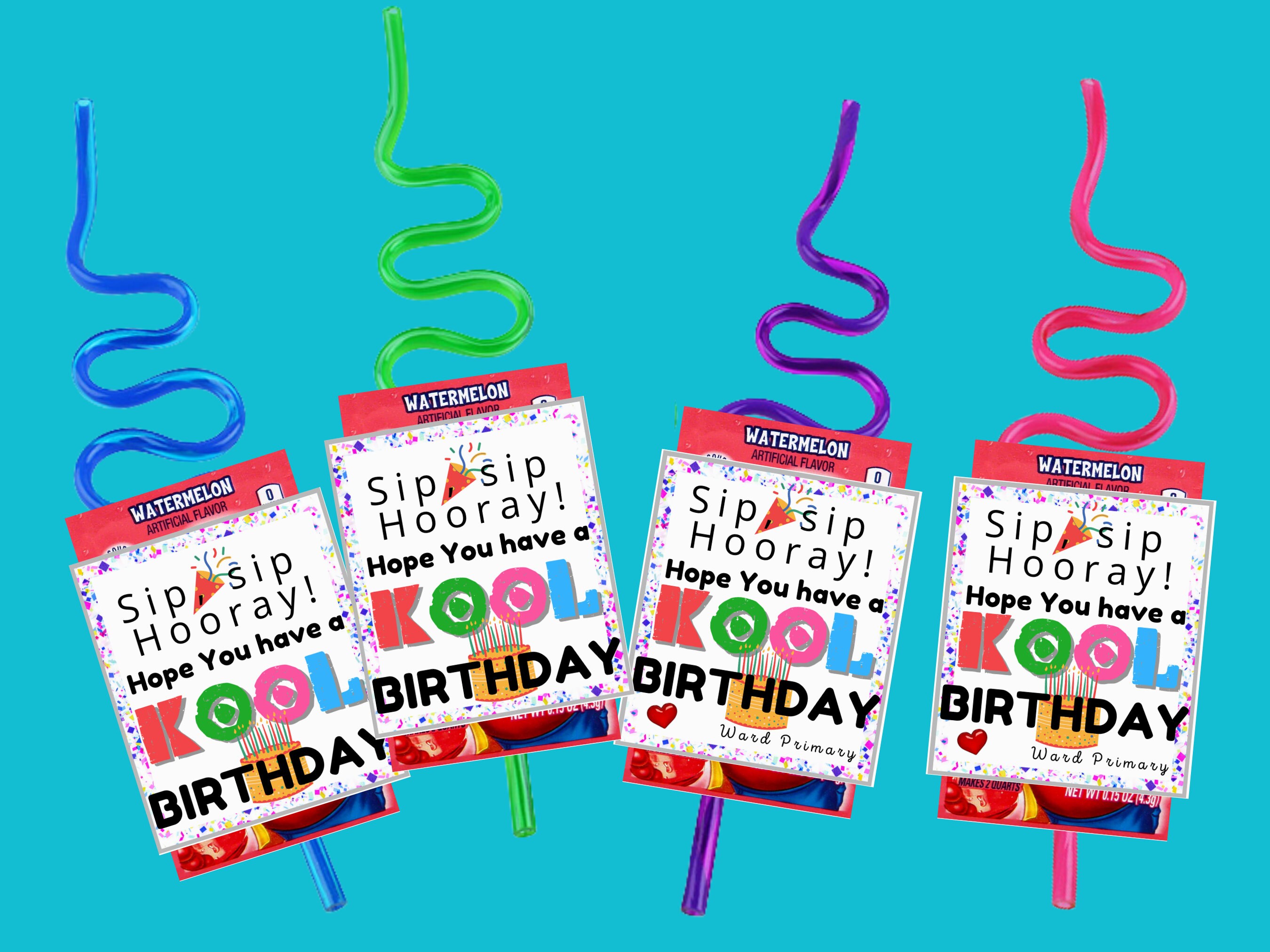 Cool Aid Birthday Gift Tags, Anyone Birthday, LDS Primary Birthday ...