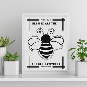 The Beatitudes Bee Picture Wall Display | Sermon on the Mount Matthew 5 ...