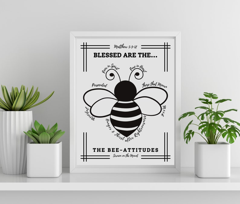 The Beatitudes Bee Picture Wall Display Sermon on the Mount - Etsy