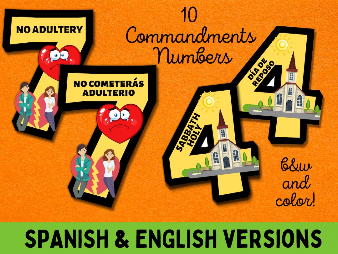 Ten Commandments Visual Numbers & Coloring Pages Exodus 10 Commandments ...