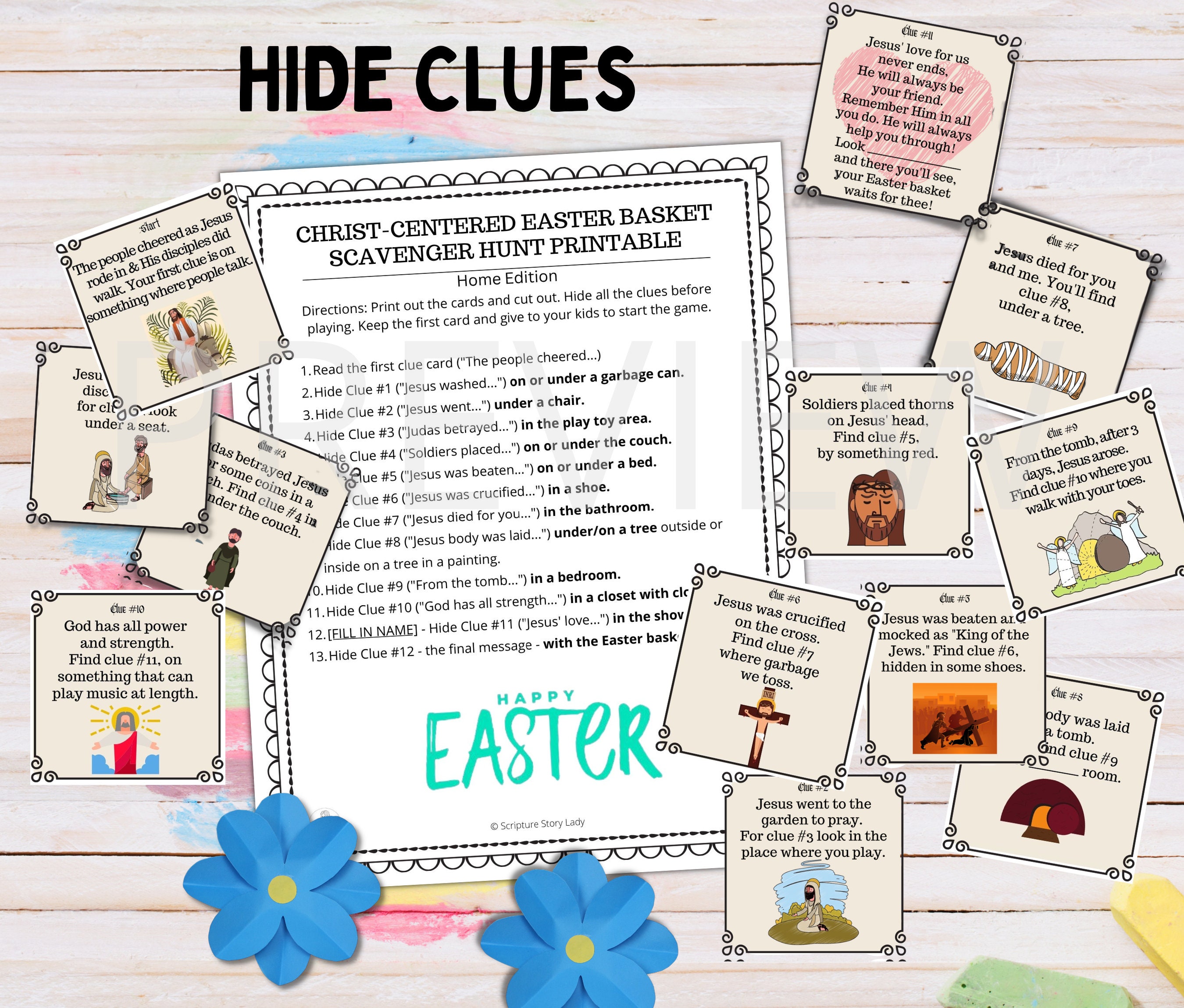 Christ-centered Easter Basket Scavenger Hunt HOME EDITION | Easter ...