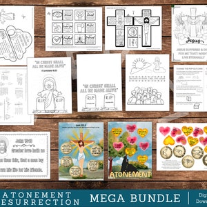 Jesus Easter Kids Craft Mega Bundle: Atonement Folder Game & Coloring ...