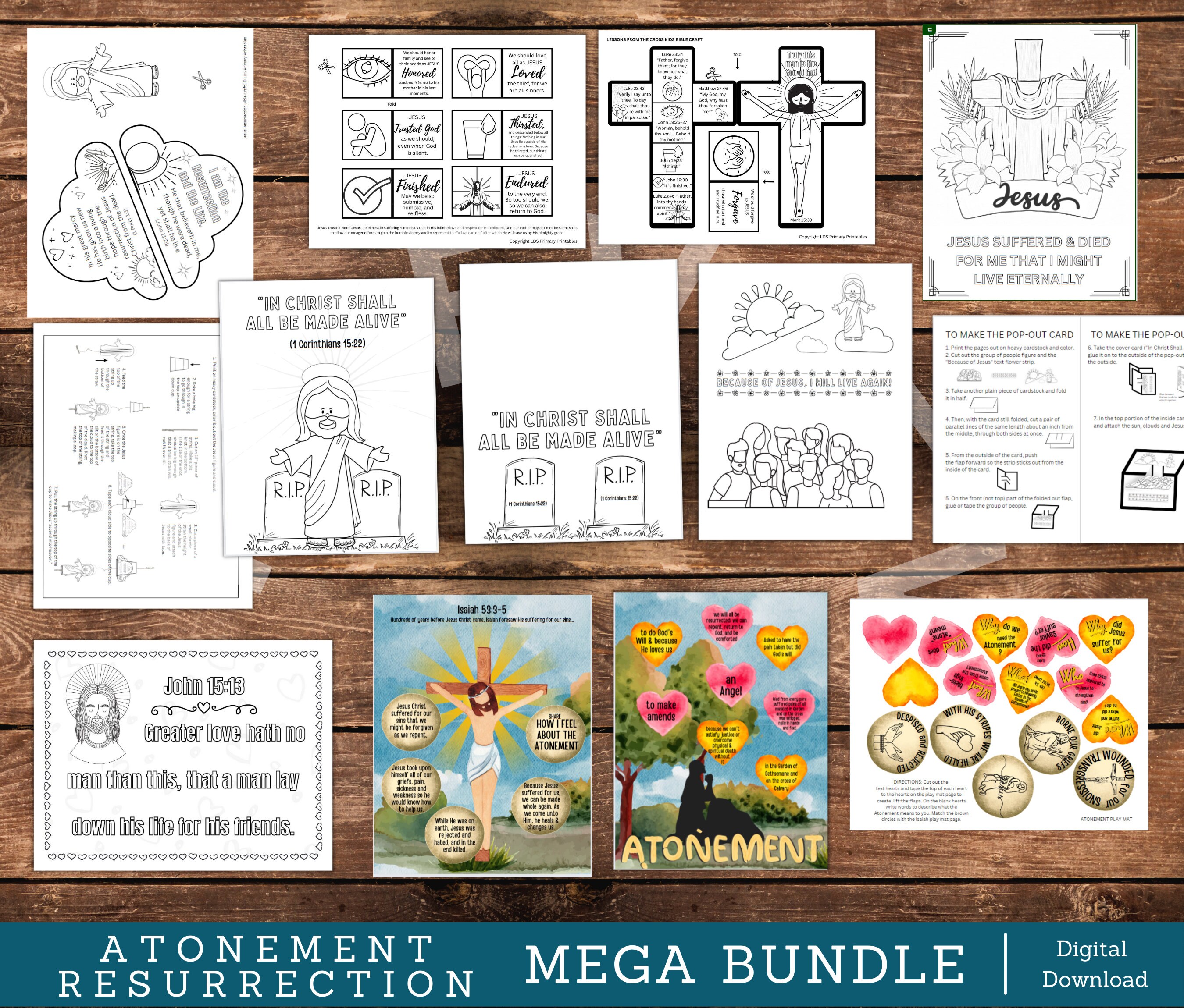 Jesus Easter Kids Craft Mega Bundle: Atonement Folder Game & - Etsy