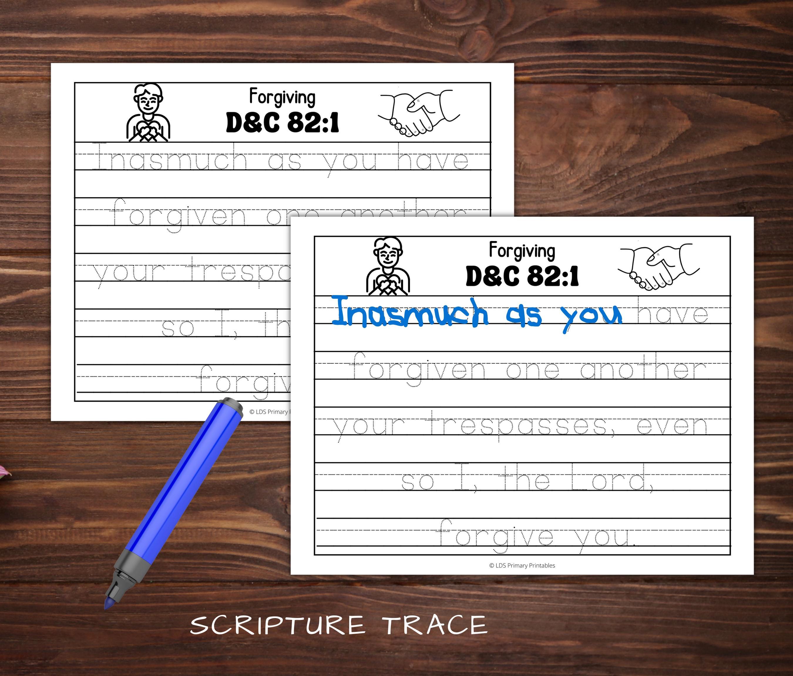 Forgiving Forgiveness LDS Folder Game, Scripture Trace, Forgive/not ...