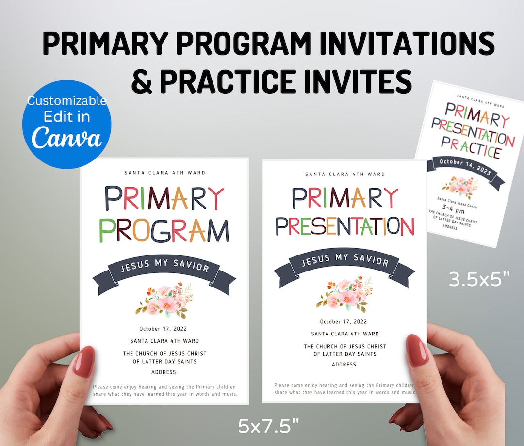 Editable Primary Program Presentation and Primary Practice Invitations ...