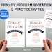 Editable Primary Program Presentation and Primary Practice Invitations ...