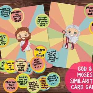 Moses & Jesus Similarities Folder Game | Kids Bible Game Printables ...