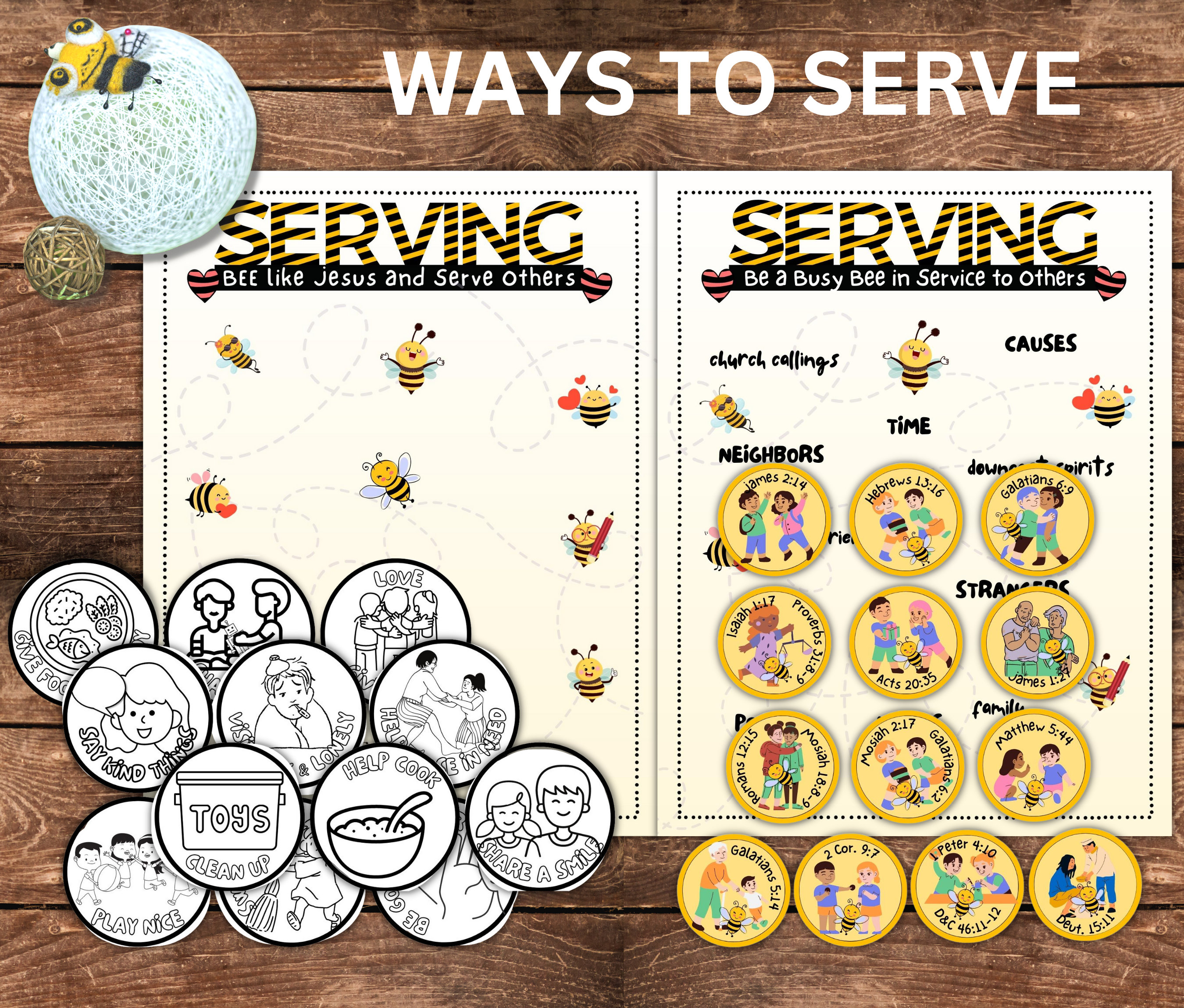 Service Serving Kids Activity Bundle: Ways to Serve, Be Kind Coloring ...