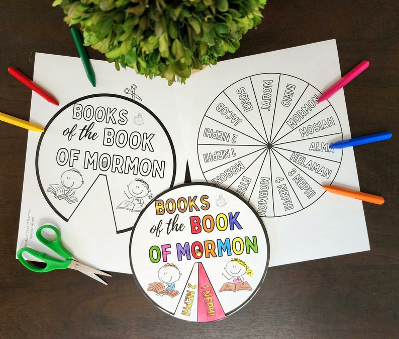 Books of the Book of Mormon Coloring Spinner Wheel LDS Primary Craft ...