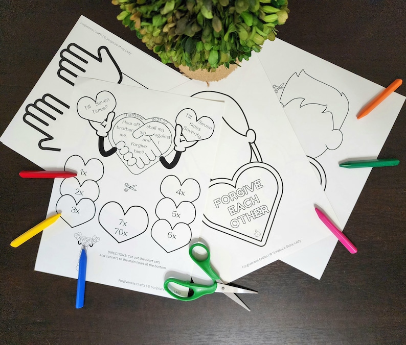 3 FORGIVENESS Kids Crafts: Forgive Long Arms Hug, 70x7 Matthew 16 ...